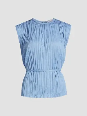 Proenza Schouler White Label Lyra Pleated Jersey Sleeveless Top - Pool