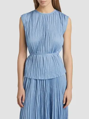 Proenza Schouler White Label Lyra Pleated Jersey Sleeveless Top