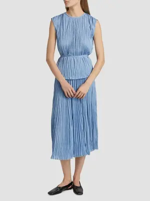 Proenza Schouler White Label Lyra Pleated Jersey Sleeveless Top - Pool