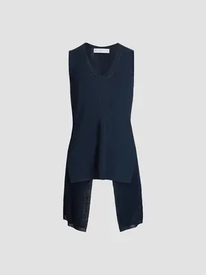 Proenza Schouler White Label Heyde Linen-blend Back Slit Sweater