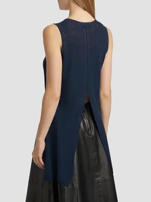 Proenza Schouler White Label Heyde Linen-blend Back Slit Sweater