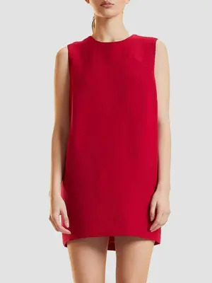 Cynthia Rowley Silk-wool Sleeveless Shift Minidress - Red