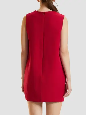 Cynthia Rowley Silk-wool Sleeveless Shift Minidress - Red