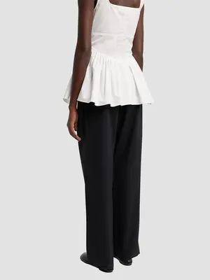 Proenza Schouler White Label Barrett Stretch Cotton Poplin Straight-leg Pants