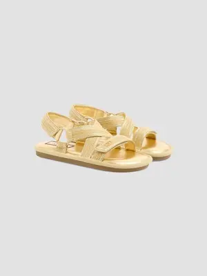 Valentino Garavani Lake Powell Sandals With Crochet Embroidery - Shell Gold