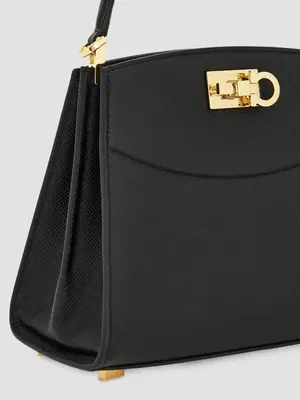 FERRAGAMO Studio Box Leather Top Handle Bag