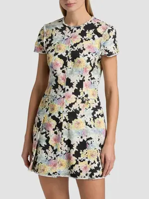 Cinq À Sept Ikat Bouquet Nova Floral Denim Minidress