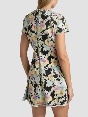 Cinq À Sept Ikat Bouquet Nova Floral Denim Minidress