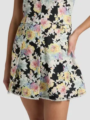 Cinq À Sept Ikat Bouquet Nova Floral Denim Minidress