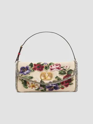 Valentino Garavani Vain Soft Embroidered Small Shoulder Bag - Multicolor