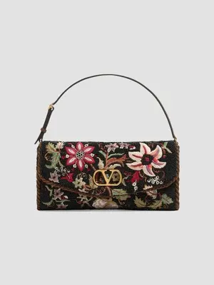 Valentino Garavani Vain Soft Embroidered Small Shoulder Bag - Multicolor