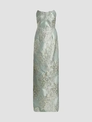 Rene Ruiz Collection Brocade Strapless Column Gown - Mint