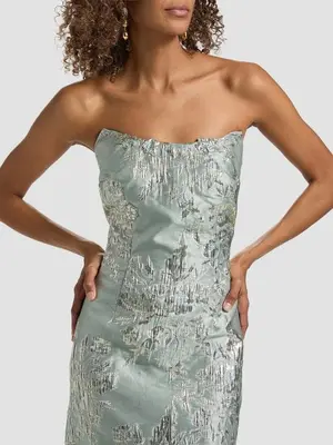 Rene Ruiz Collection Brocade Strapless Column Gown