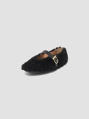 FERRAGAMO Nena Wool Buckle Flats