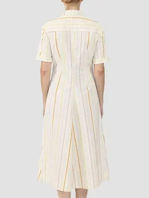 CALLAS MILANO Noor Short Sleeve Shirt-dress - Yellow Multi