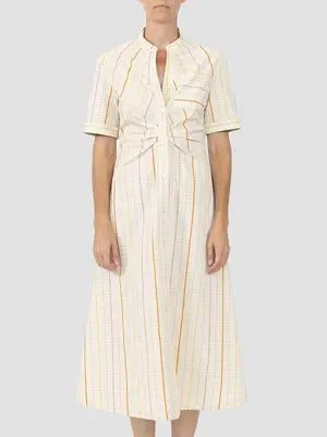 CALLAS MILANO Noor Short Sleeve Shirt-dress - Yellow Multi