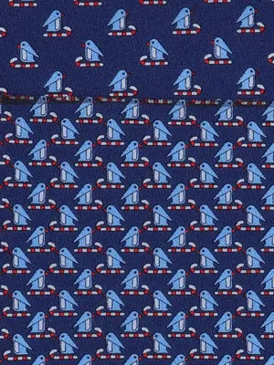 FERRAGAMO Penguin Silk Tie - Blue