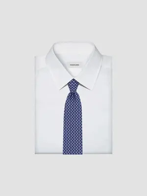 FERRAGAMO Penguin Silk Tie - Blue
