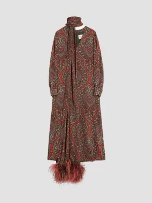 Valentino Garavani Georgette Midi Dress With Voyage Imaginaire Cashmere Print - Paris Multicolor