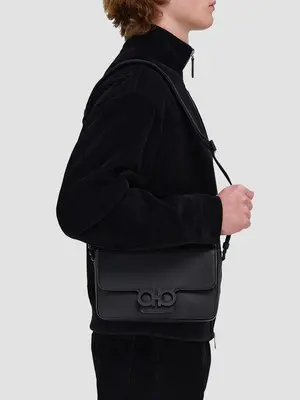 FERRAGAMO Leather Lock Shoulder Bag