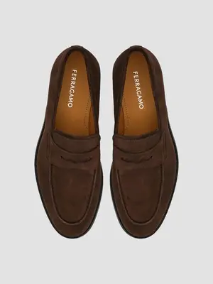 FERRAGAMO Stefanovit Suede Penny Loafers