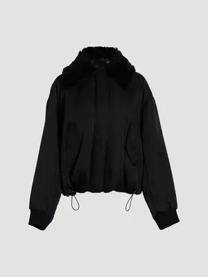 Proenza Schouler Vadra Faux-shearling Collar Twill Jacket - Black