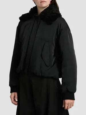 Proenza Schouler Vadra Faux-shearling Collar Twill Jacket