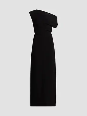 Proenza Schouler Rosina Asymmetric Double Crepe Column Gown - Black