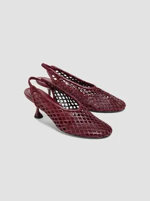 Proenza Schouler Tee 60mm Perforated Leather Slingback Pumps