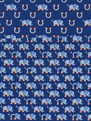 FERRAGAMO Orazio Elephant-pattern Silk Tie