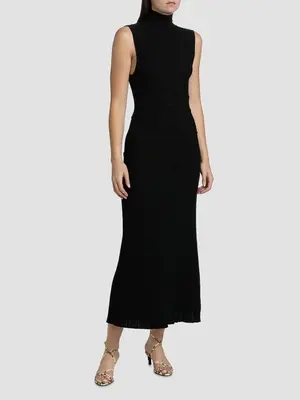 Proenza Schouler Federica Micro Pleat Midi-dress - Black