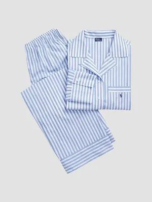 Polo Ralph Lauren Striped Cotton Pajamas - White Cloud Hydrangea