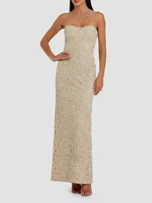 Mac Duggal Embellished Lace Strapless Sweetheart Gown