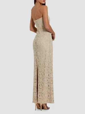 Mac Duggal Embellished Lace Strapless Sweetheart Gown