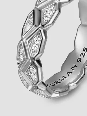 David Yurman Hex Band Ring In Sterling Silver