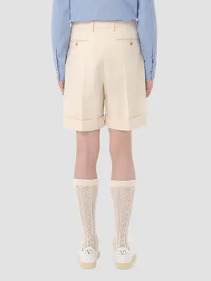 Valentino Garavani Cotton Canvas Cuffed Bermuda Shorts