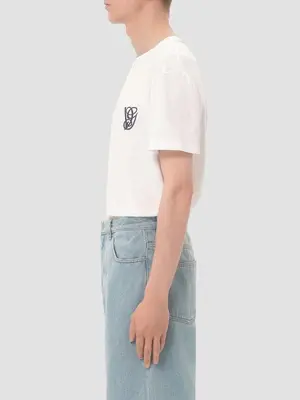 Valentino Garavani Cotton T-shirt With Vg Patch - Ivory