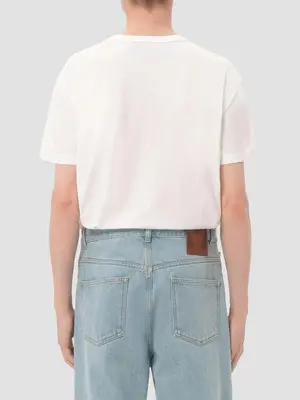 Valentino Garavani Cotton T-shirt With Vg Patch - Ivory