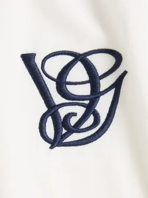 Valentino Garavani Cotton T-shirt With Vg Patch - Ivory