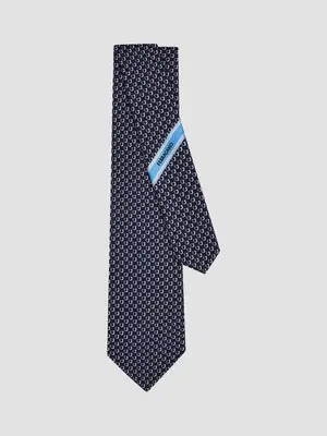 FERRAGAMO Barzio Gancio Narrow Silk Tie