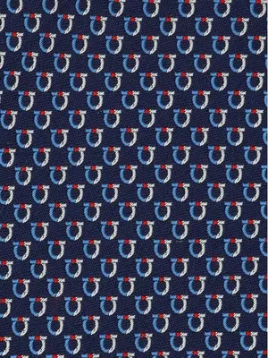 FERRAGAMO Barzio Gancio Narrow Silk Tie