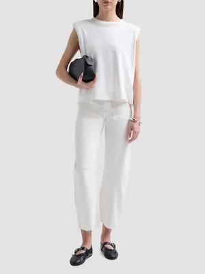 LE JEAN Utility Crop Jeans - Bone