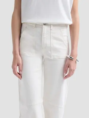 LE JEAN Utility Crop Jeans - Bone