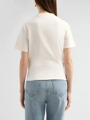 LE JEAN Willow Cotton-blend Draped T-shirt