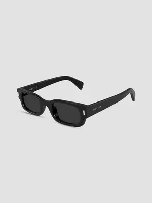 Alexander McQueen T-bar Rivet 50mm Rectagular Sunglasses - Black