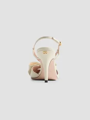 Valentino Garavani Bowow 85mm Slingback Pumps - Ivory