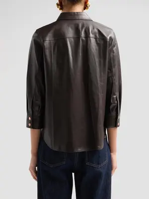 L'Agence Avina Leather Blouse