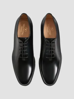 Valentino Garavani Pas Des Dieux Oxfords In Leather - Black