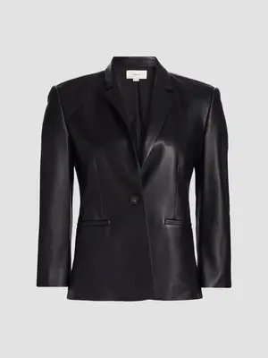 Vince Leather Shrunken Blazer