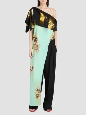 Proenza Schouler Haya Printed One-shoulder Tunic Top